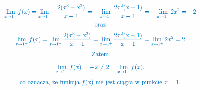 Zbadaj ciągłość funkcji - zad. (6) - Obliczone.pl