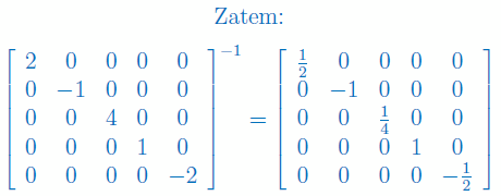 Oblicz macierz odwrotną do macierzy diagonalnej - zad. (8) - Obliczone.pl